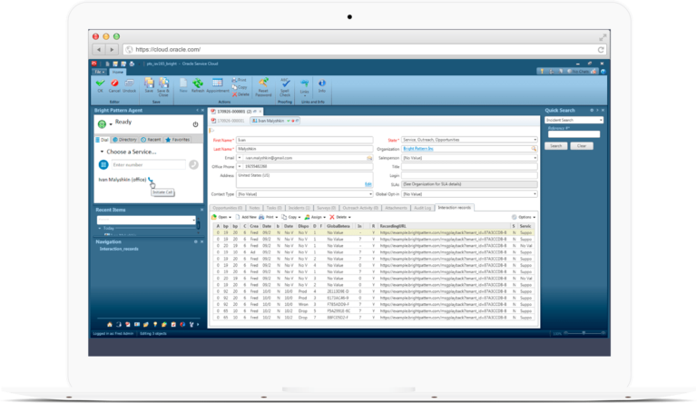 Oracle Service Cloud Contact Center Software Features | Bright Pattern