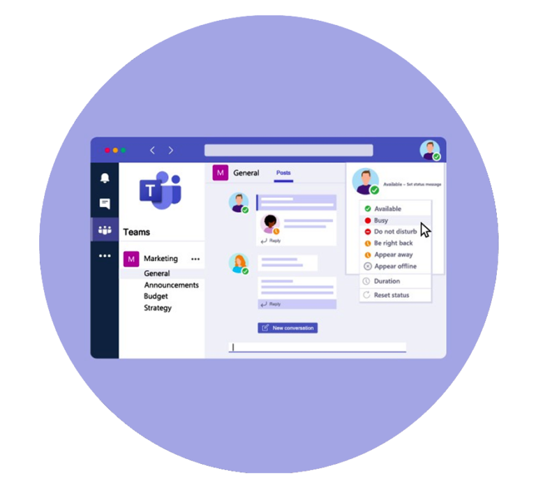How do I start a Microsoft teams chat?